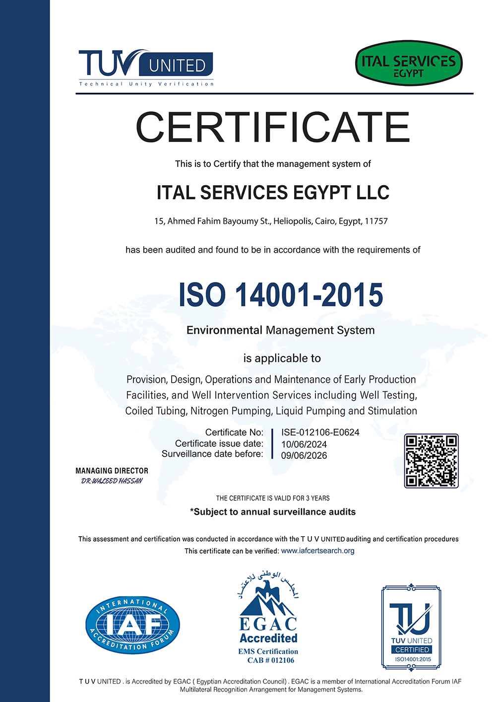 Certifications | Ita Services Egypt